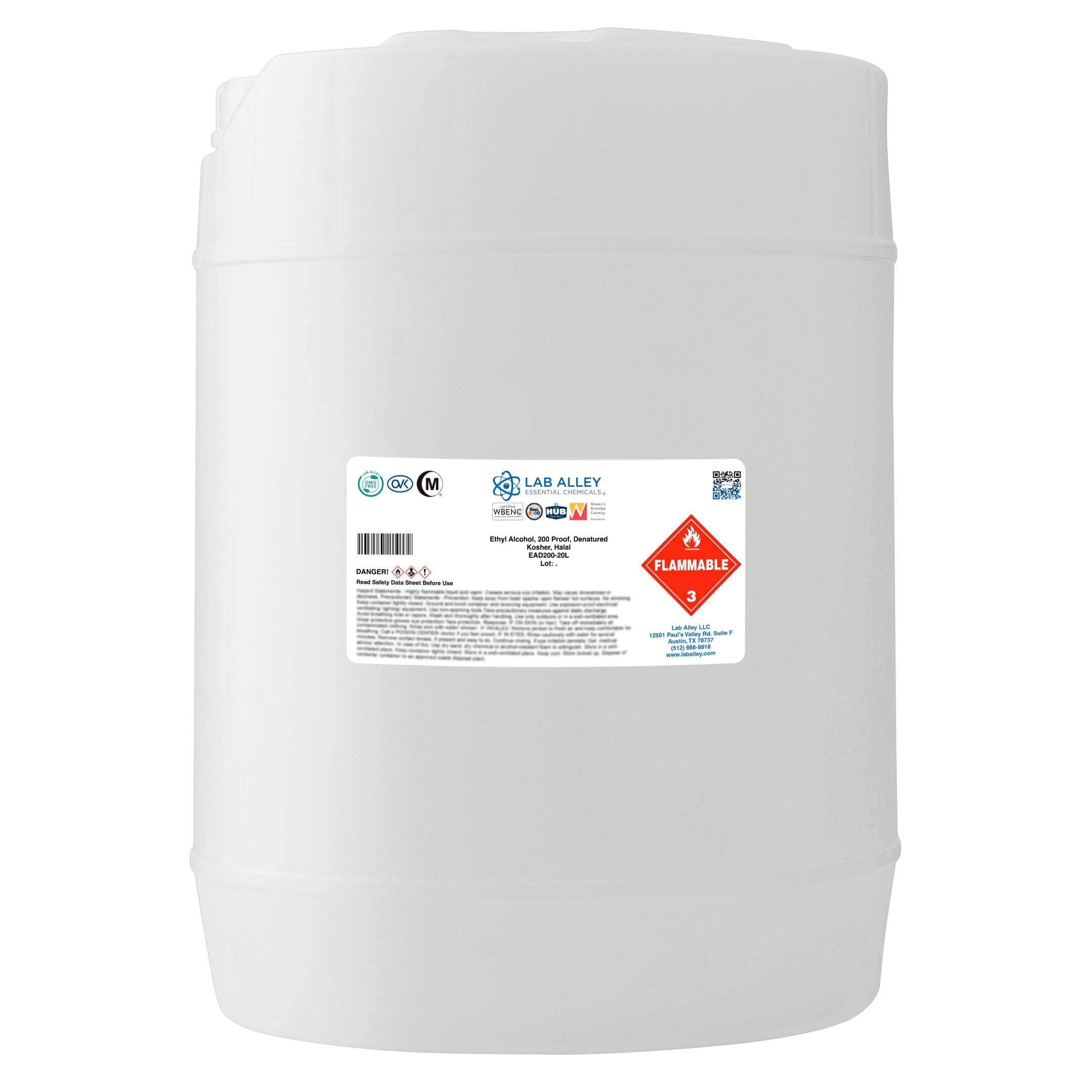 Lab Alley Denatured Ethanol 200 Proof, Kosher & Halal Certified, GMO ...