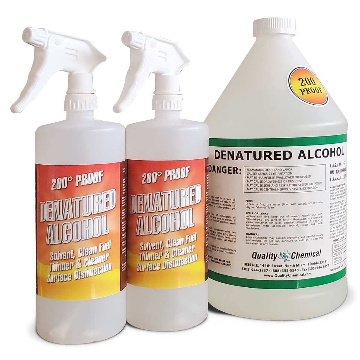 Denatured Ethyl Alcohol 200 Proof / Laboratory Grade / 1 Gallon (4 ...