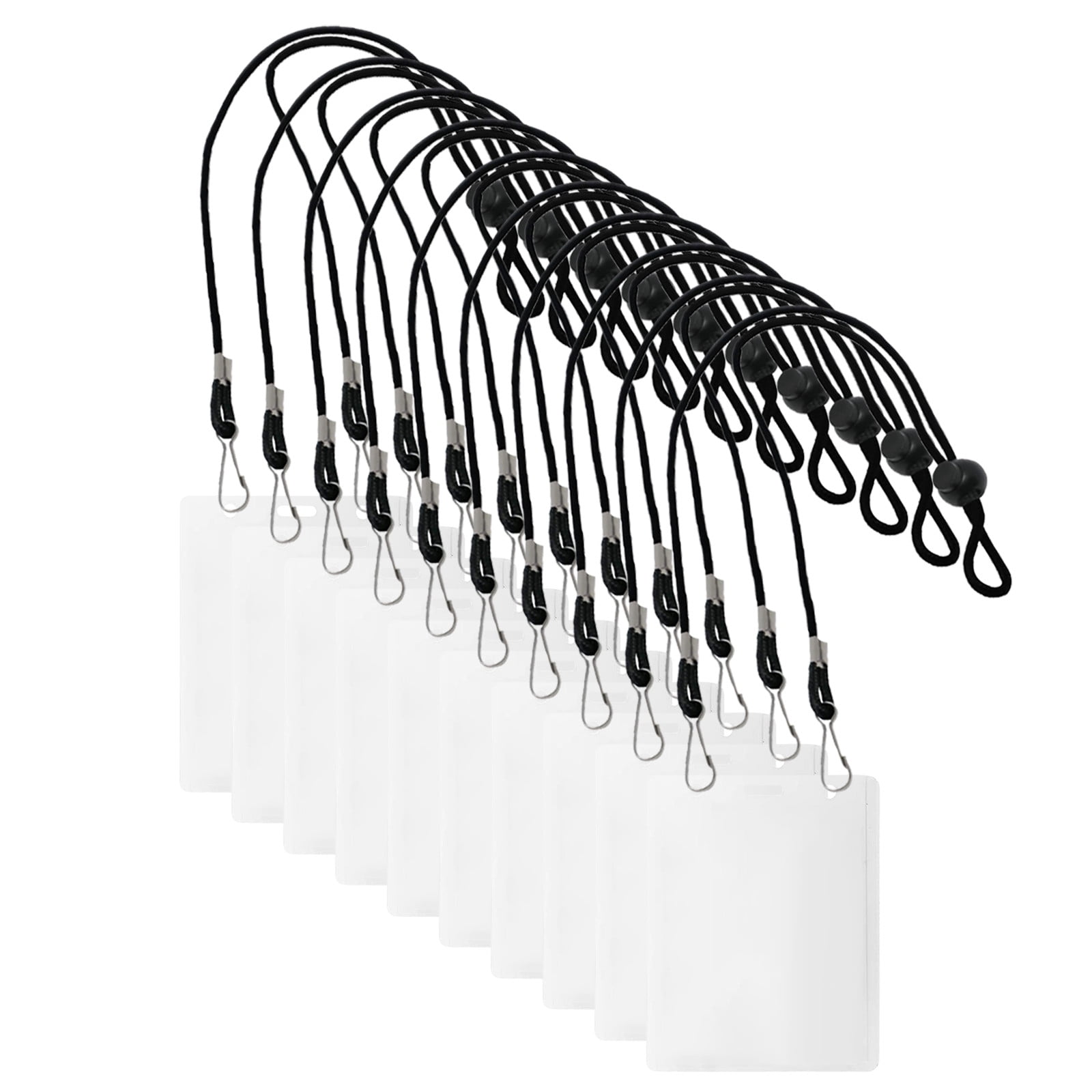 Denbek Hot Clearance 4x3 Inch Vertical Soft Badge Holder Double Ended Lanyard Set Paper Not