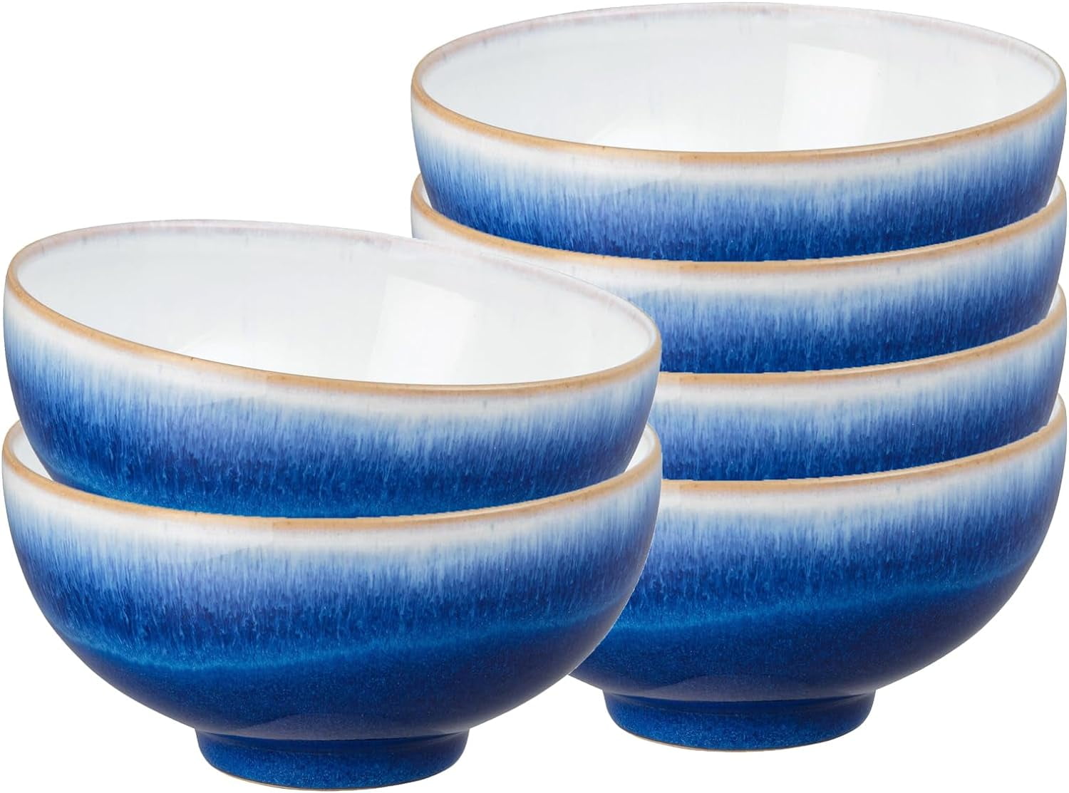Denby - Blue Haze Coupe Rice Bowls Set of 6 - Dishwasher Microwave Safe ...