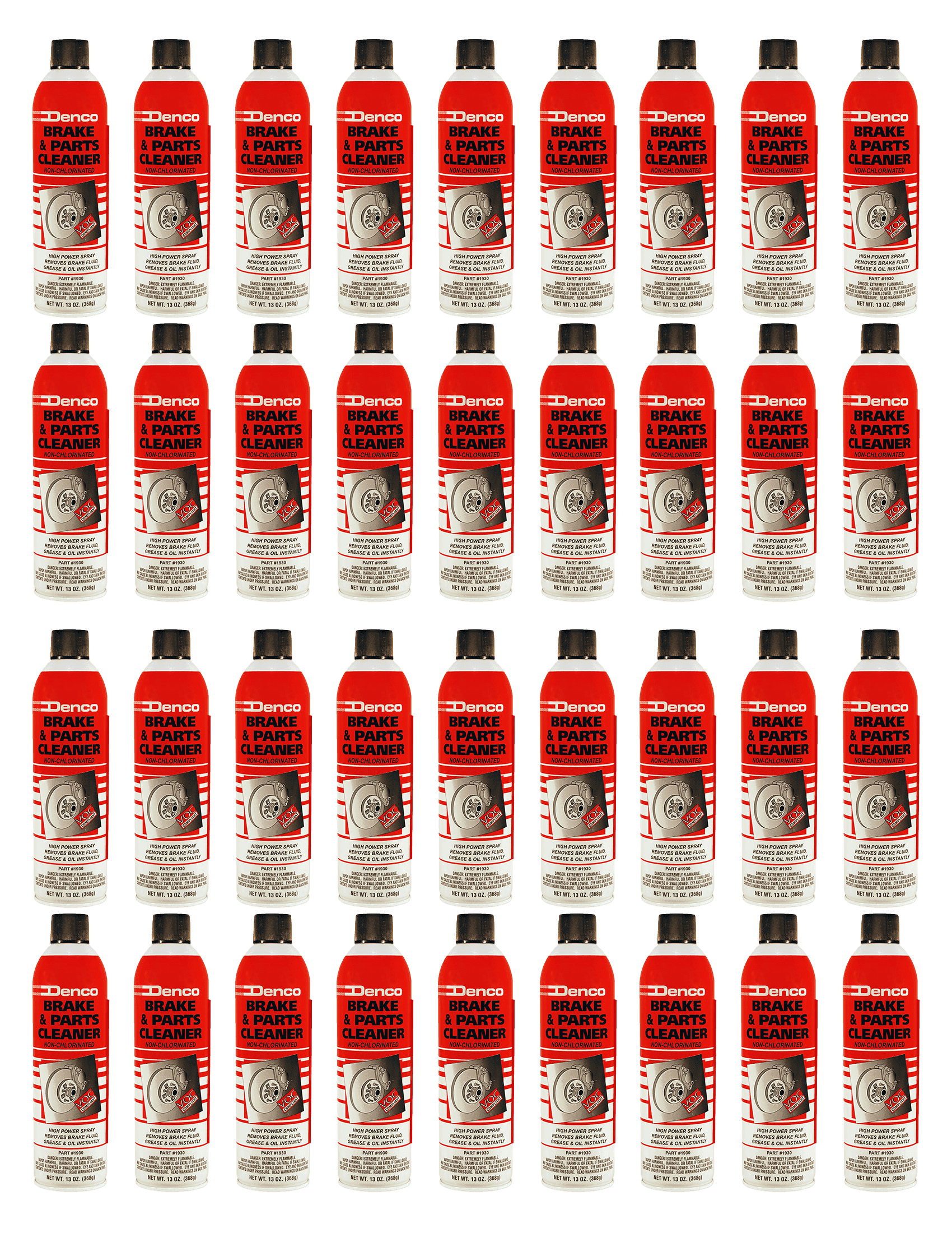 Bulk Case Denco Brake & Part Cleaner Spray - 13 OZ Can, Non-Chlorinated ...