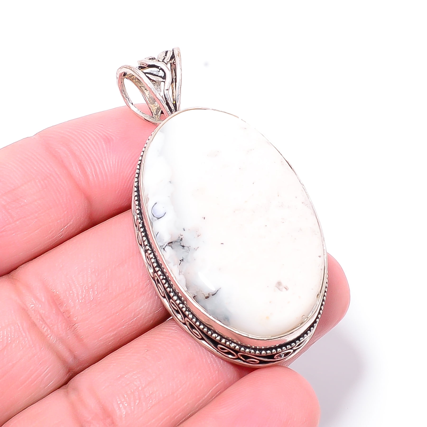 Dendritic Agate - Brazil Gemstone 925 Sterling Silver Bali Pendant 1.95 ...