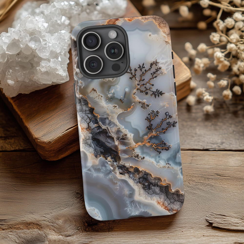 Dendritic Montana Agate Mineral Rock Lover Phone Case for 17 16 15 14 ...