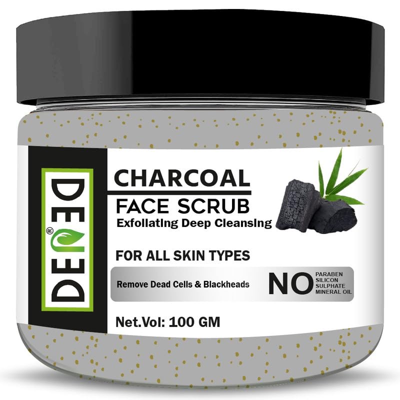 Dened Activated Charcoal Face Scrub For All Skin Types Exfoliating Deep ...