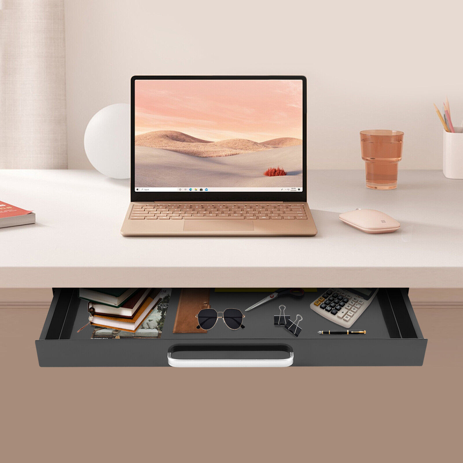 Denest 21.5” Under Desk Sliding Pull-Out Drawer Drawer Easy Slide Out ...