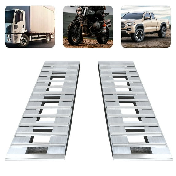 Denest 2pcs Aluminum Trailer Ramps Truck Car Auto Trailer Ramps Loading ...