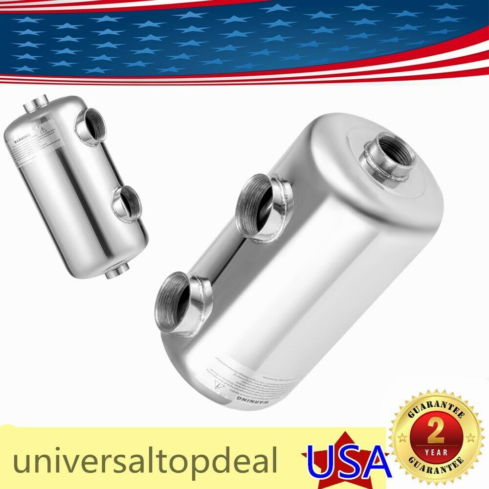Denest 304stainless 95KBTU Pool Heat Exchanger Tube Shell Heat ...