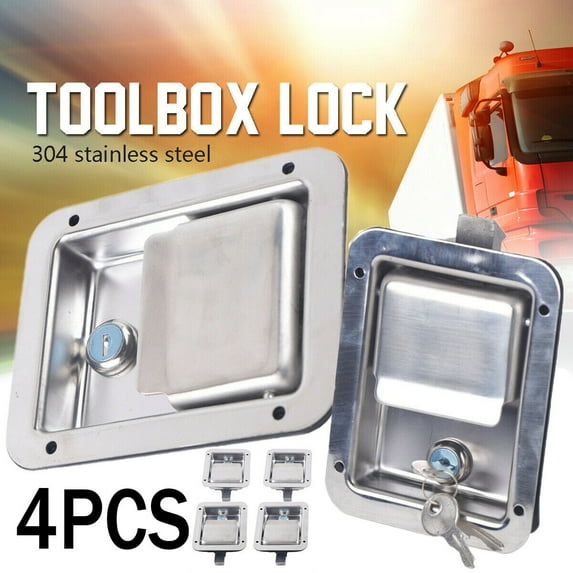 Denest 4* Paddle Door Lock Stainless Steel Latch Handle Truck Tool Box ...