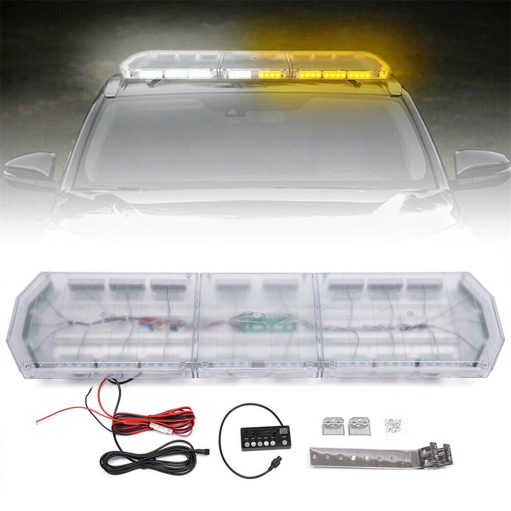 Denest 48" 88 LED Strobe Light Bar Amber+White Emergency Response ...