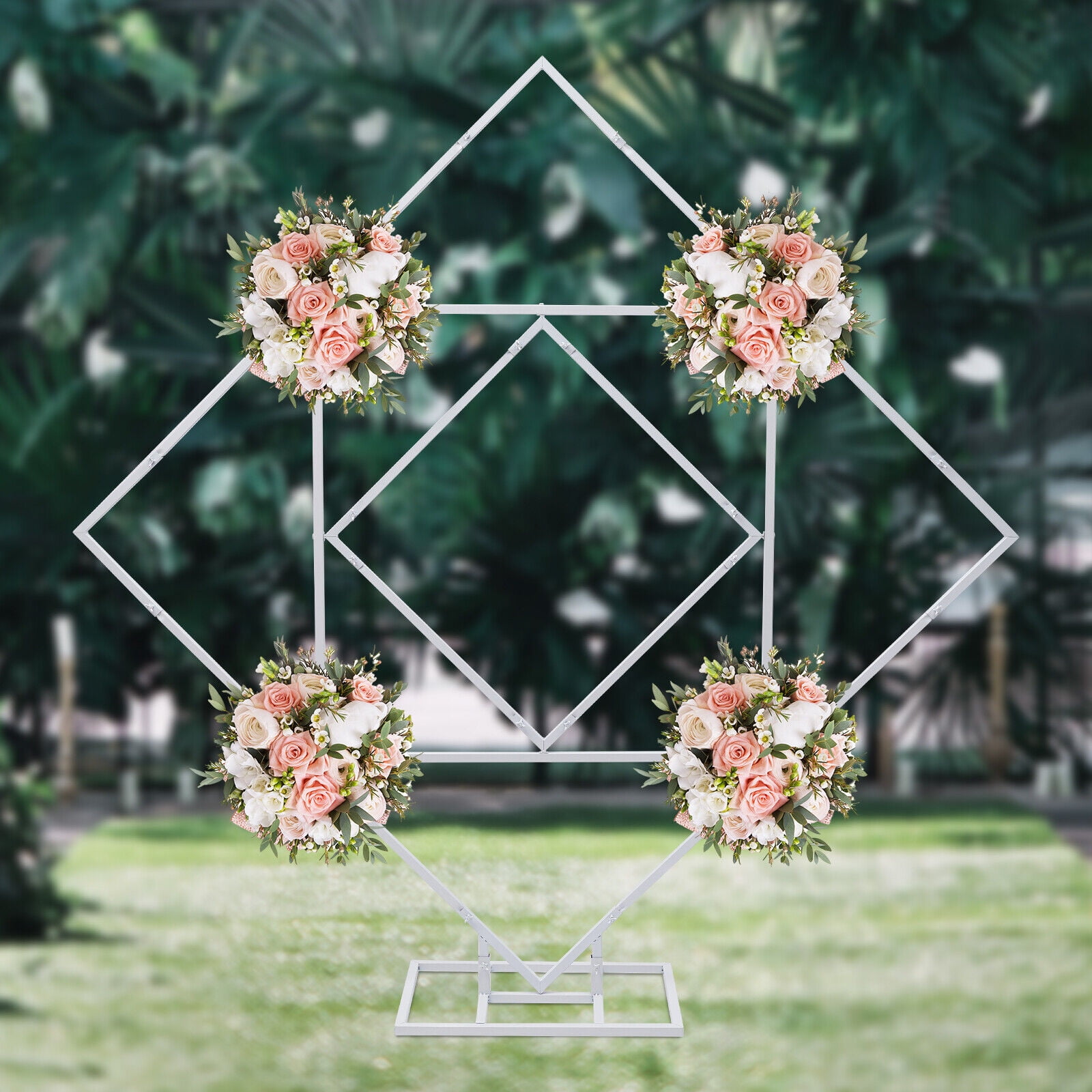 Denest 6.6ft Wedding Stand Arch Backdrop Rack Circle Balloon Frame ...