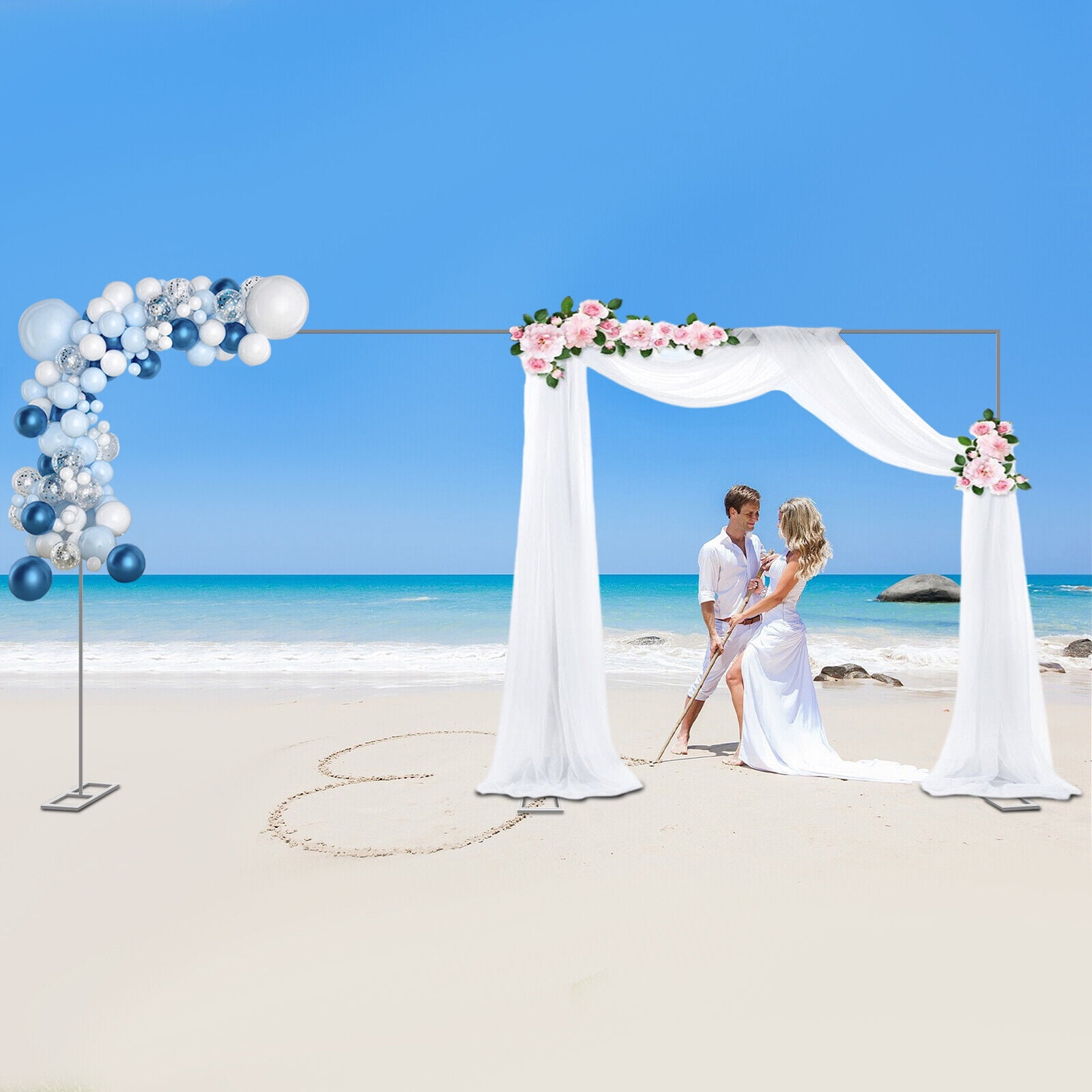 Denest 6M x 3M Heavy Duty Wedding Backdrop Stage Stand Pipe & Drape Kit ...