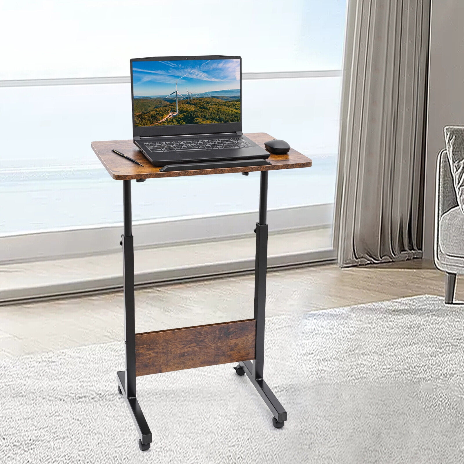 Denest Adjustable Height Standing Desk Portable Rolling Computer Stand ...