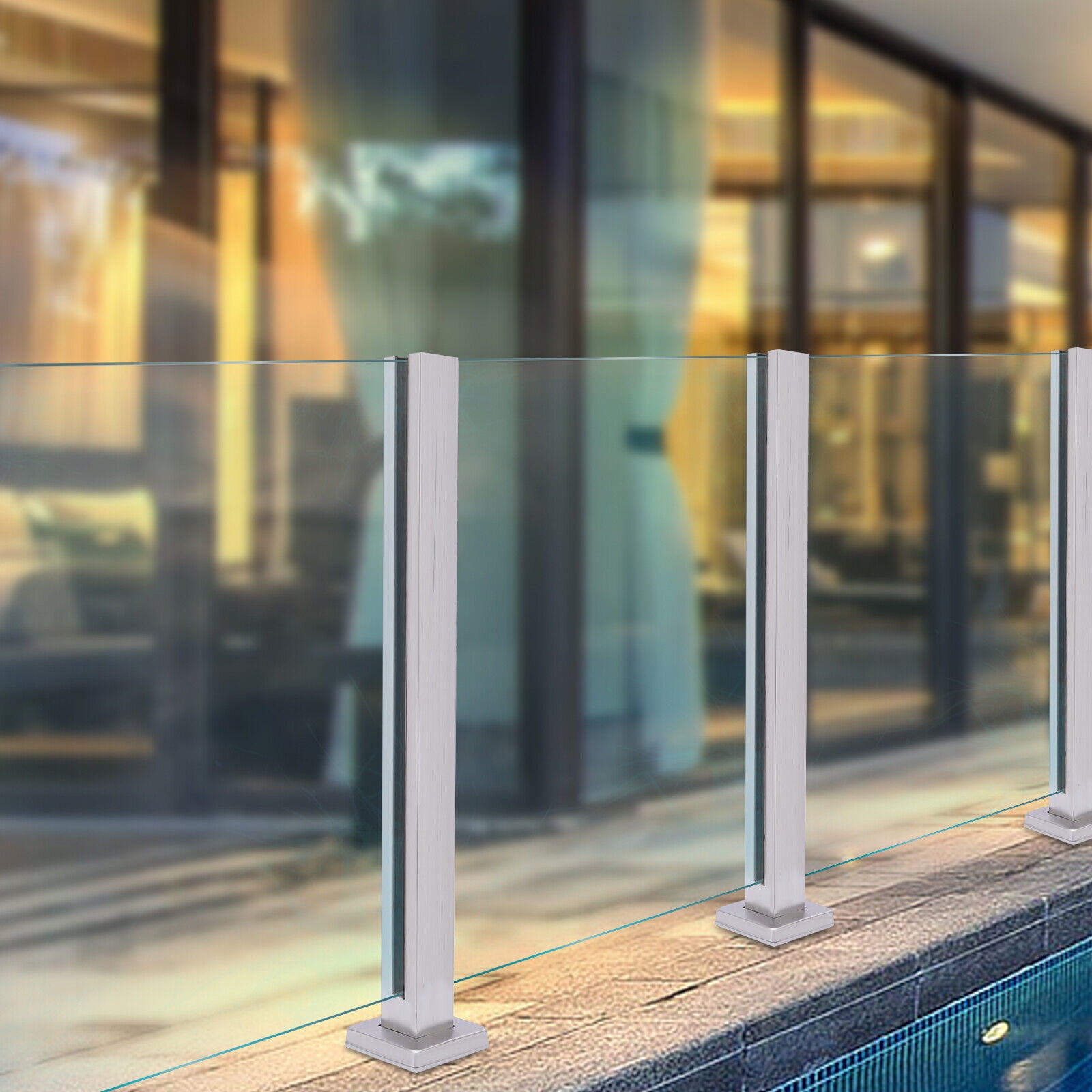Denest Glass Railing Mid Post,304 Stainless Steel Balustrade for ...