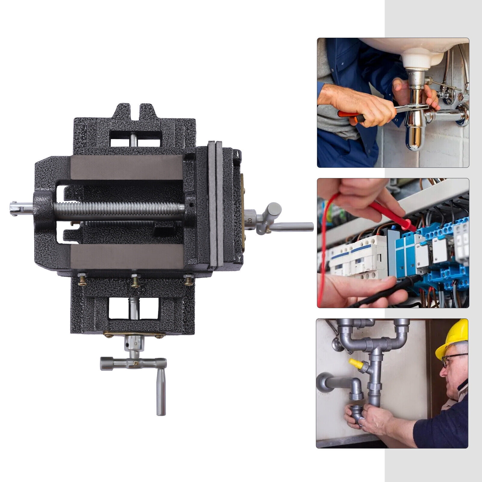 Denest Heavy Duty 5" Cross Drill Press Vise Metal Milling Clamp 2 Way X ...