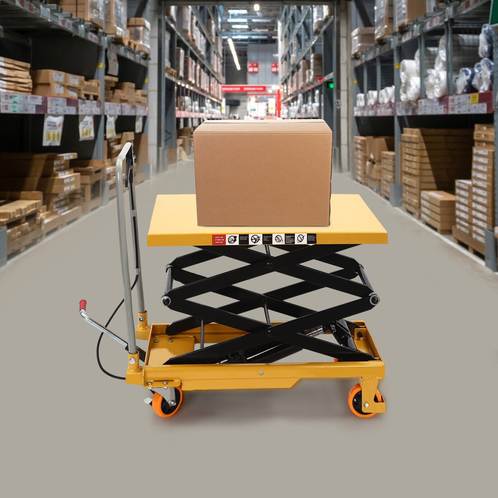 Denest Hydraulic Lift Table Cart 770lbs 51" Lifting Height Double ...