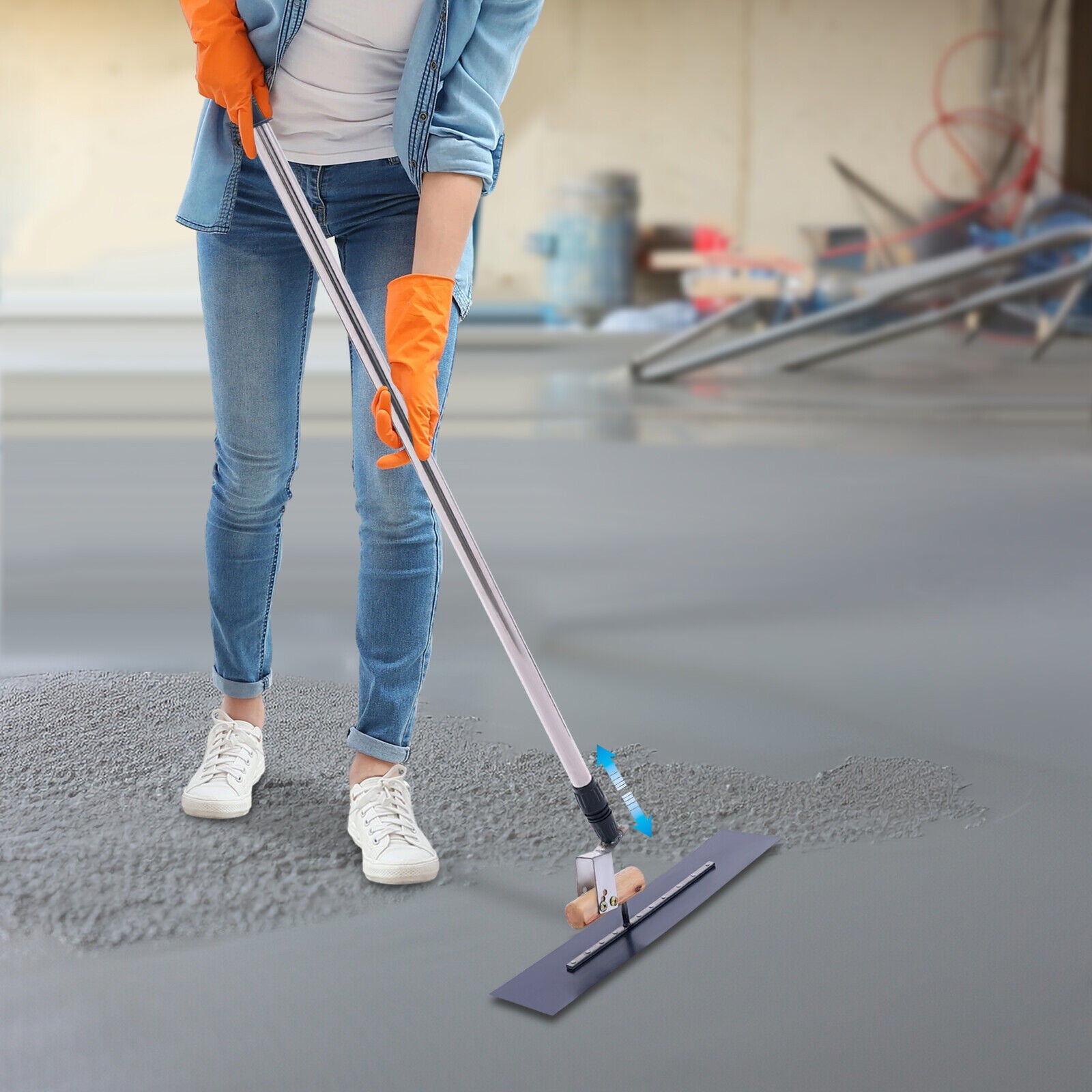 Denest Long Handle Concrete Trowel Cement Surface Smoothing Tool w ...