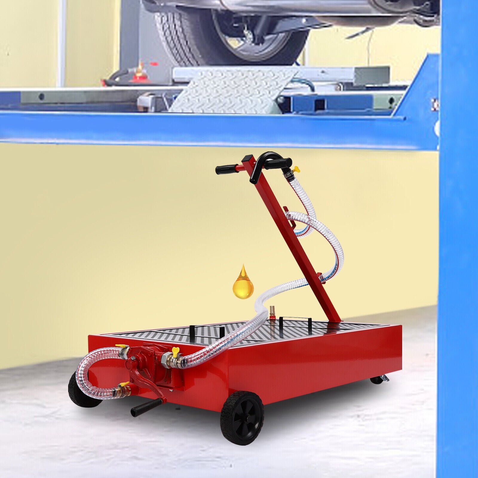 Denest Low Profile Oil Drain Pan 20 Gallon Oil Drain Cart w/ 110W ...