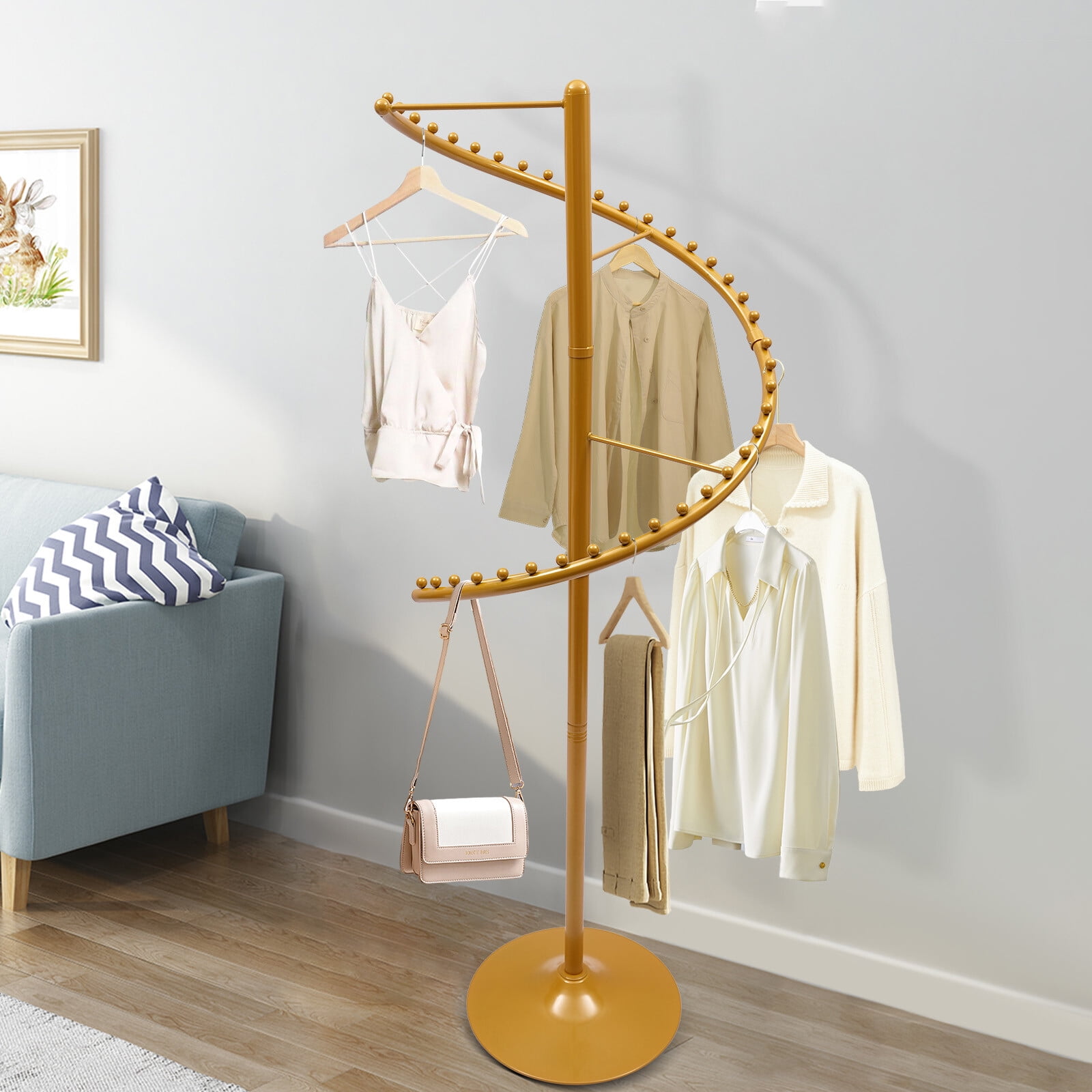 Denest Modern Spiral Rotating Clothing Rack, Free Standing Heavy duty ...