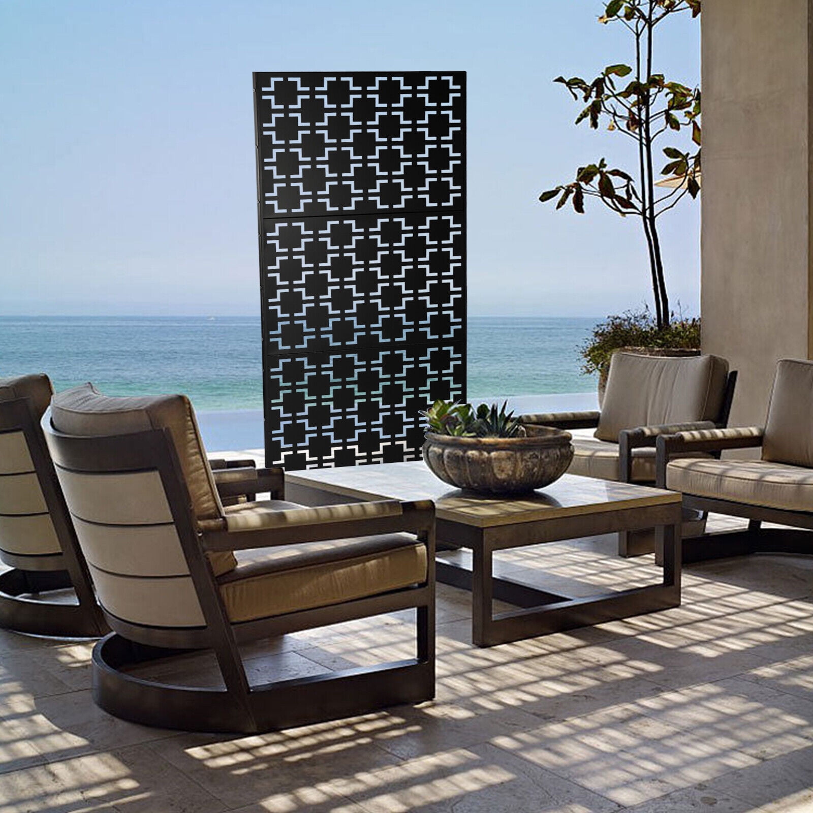 Denest Outdoor Decorative Privacy Screen Panel Planter Wall Metal Fence ...