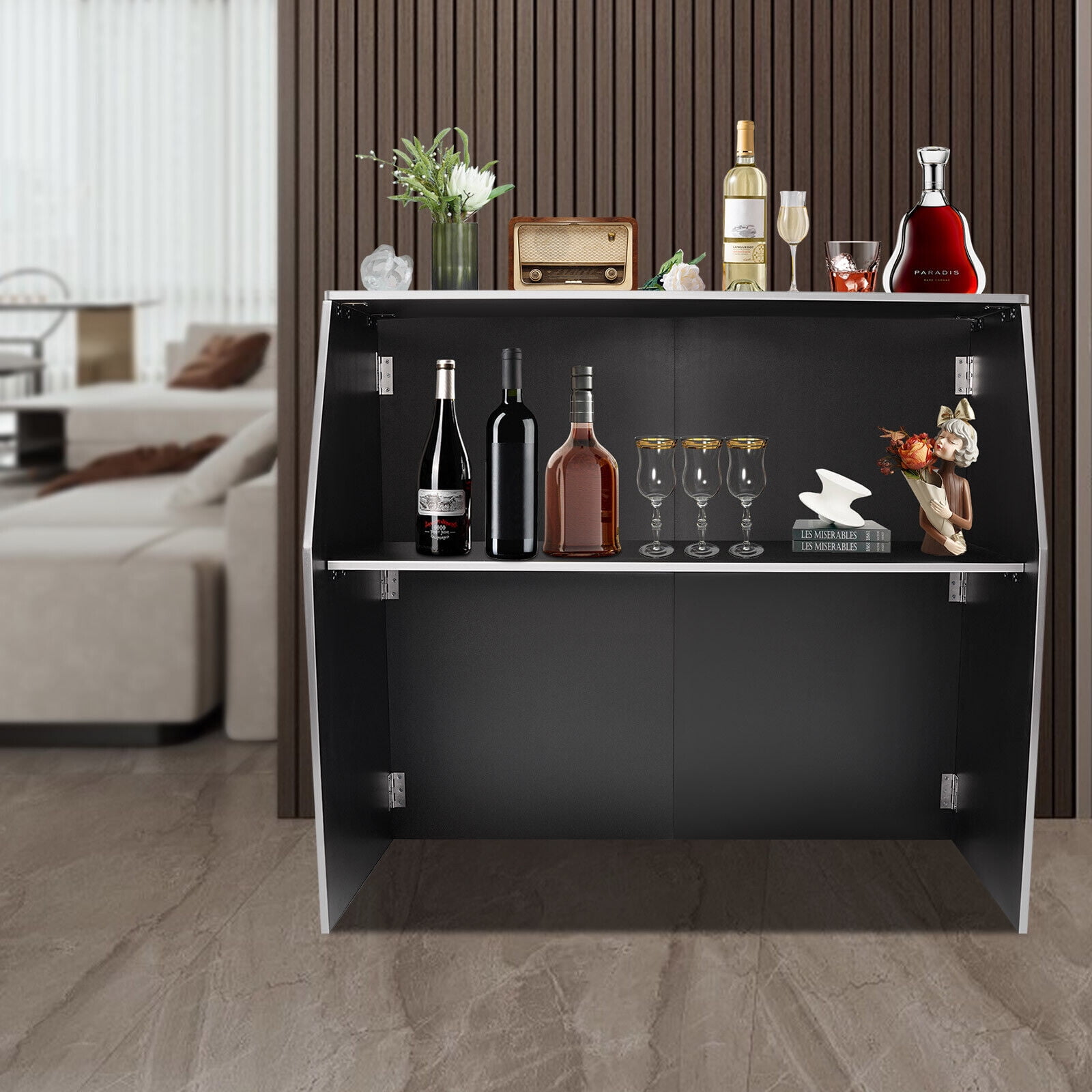 Denest Portable Bar Cabinet Foldable Bar Portable Event Bar Rectangular ...