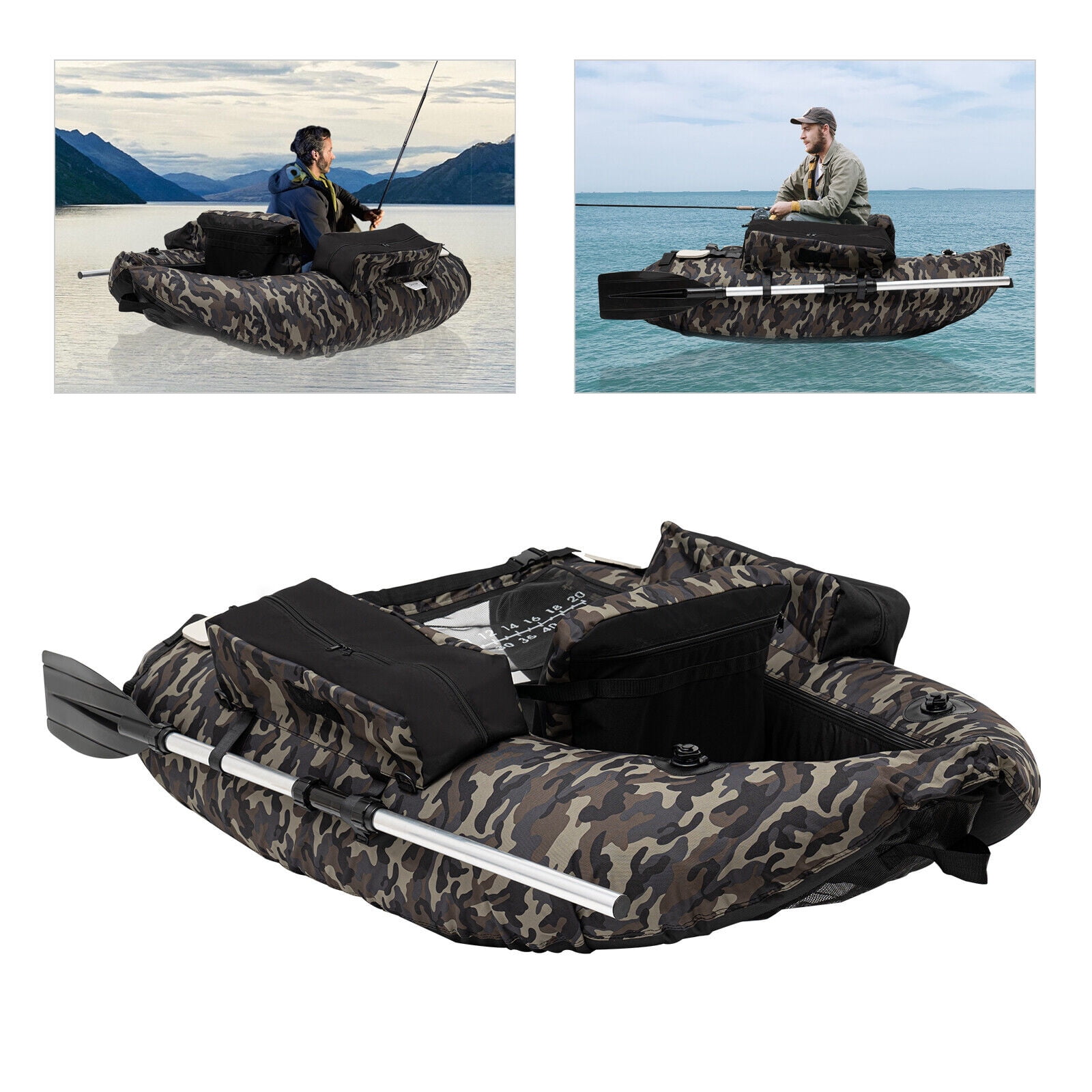 Denest Portable Inflatable Fishing Boat Raft Backrest Adjustable Angle ...