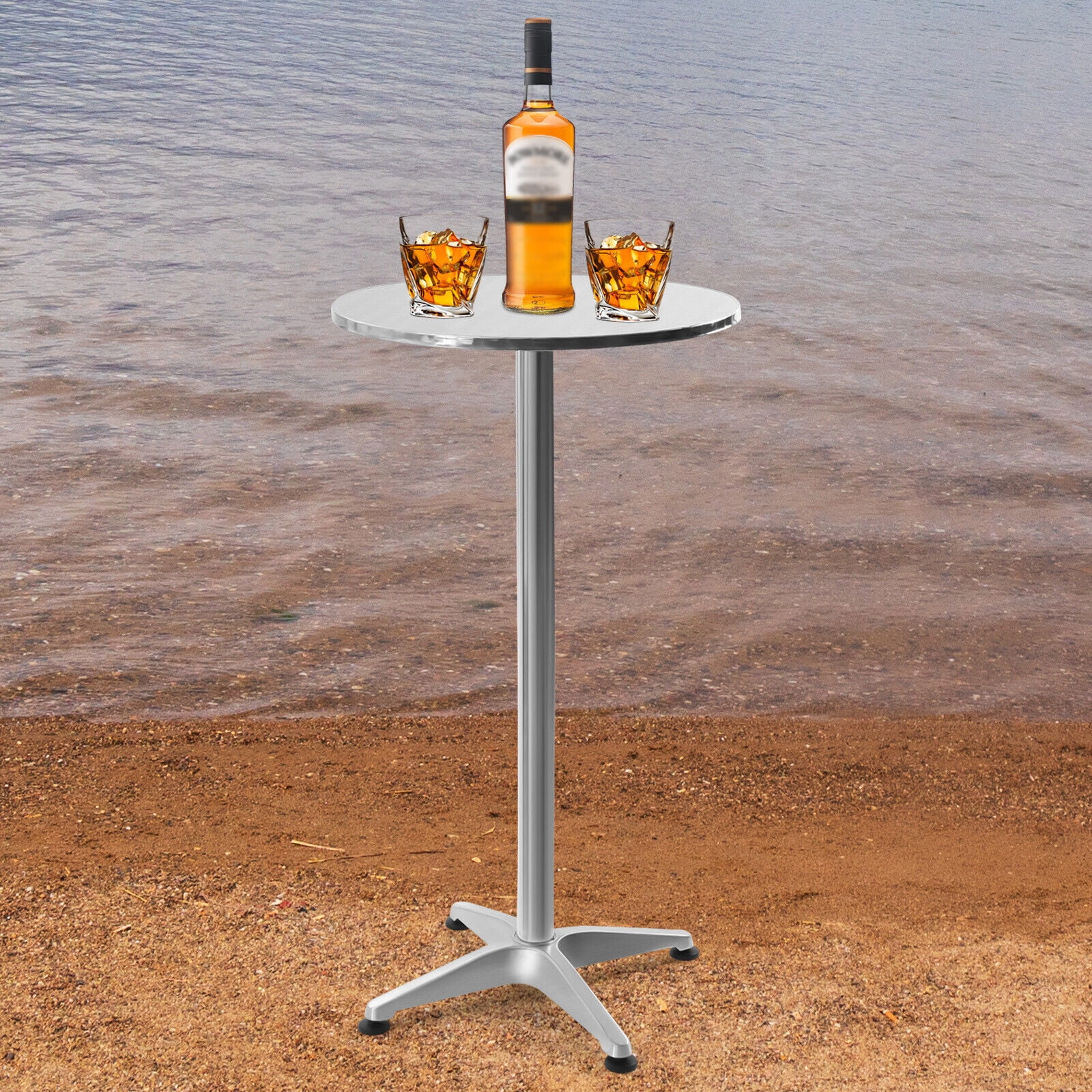 Denest Pub Round Tall Folding Indoor/Outdoor Patio Party Counter Bistro ...