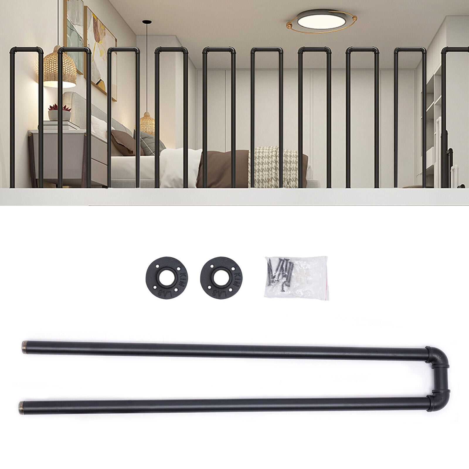 Denest Retro Non-Slip Safety Stair Handrail Kit U-Shaped Railing Indoor ...