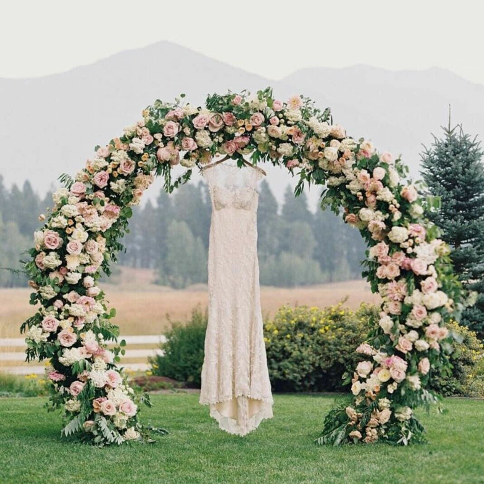Denest Round Wedding Arch Backdrop Stand Metal Wreath Arch Flower Frame ...