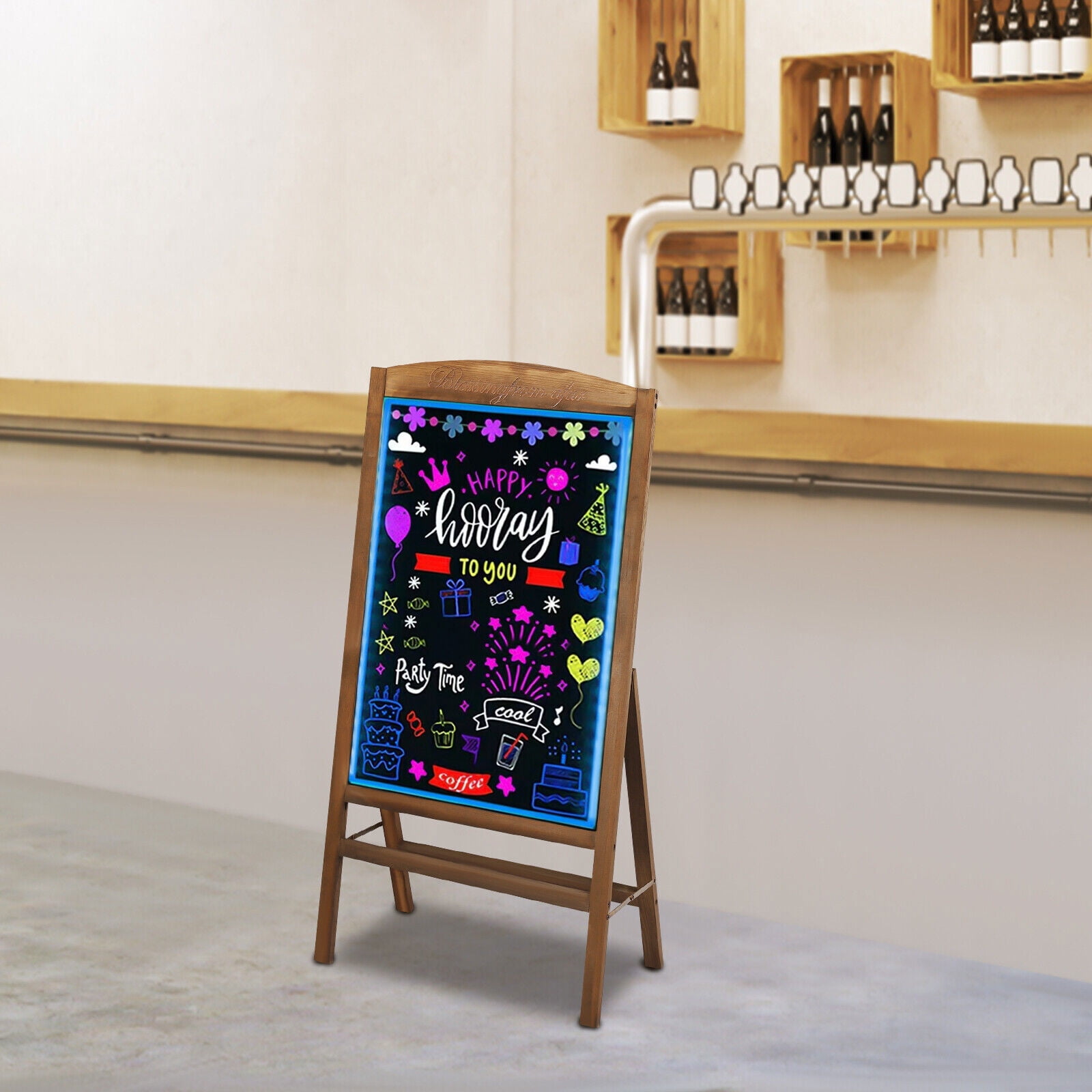 Denest Stylish LED Chalkboard Sidewalk Menu Sign Message Board with ...