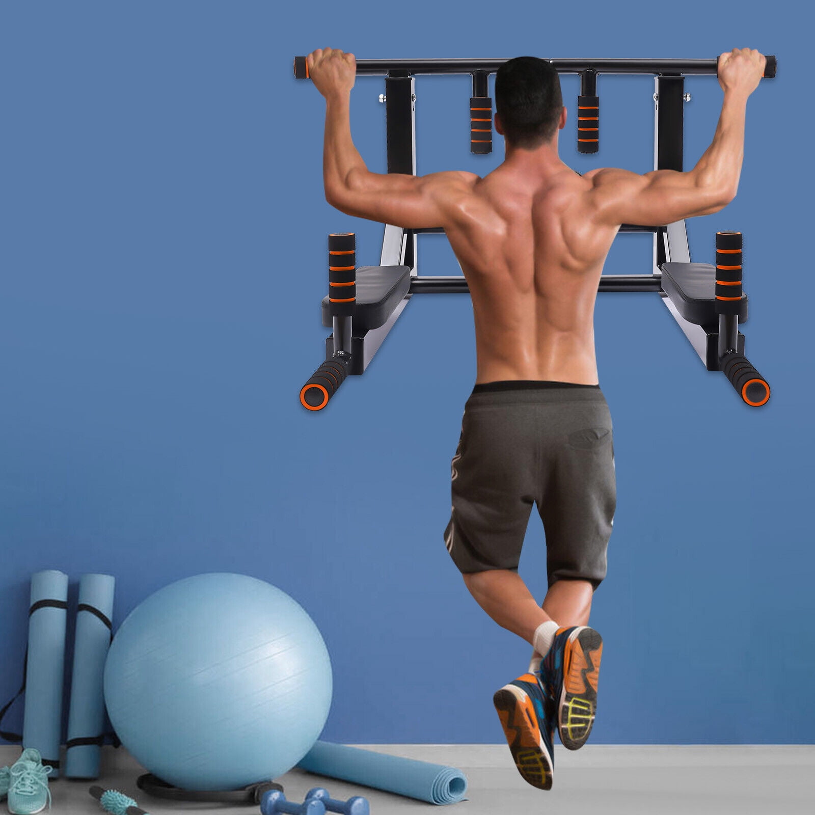 Denest Training Pull Up Chin Bar Heavy Duty Wall Mounted Exercise Home ...