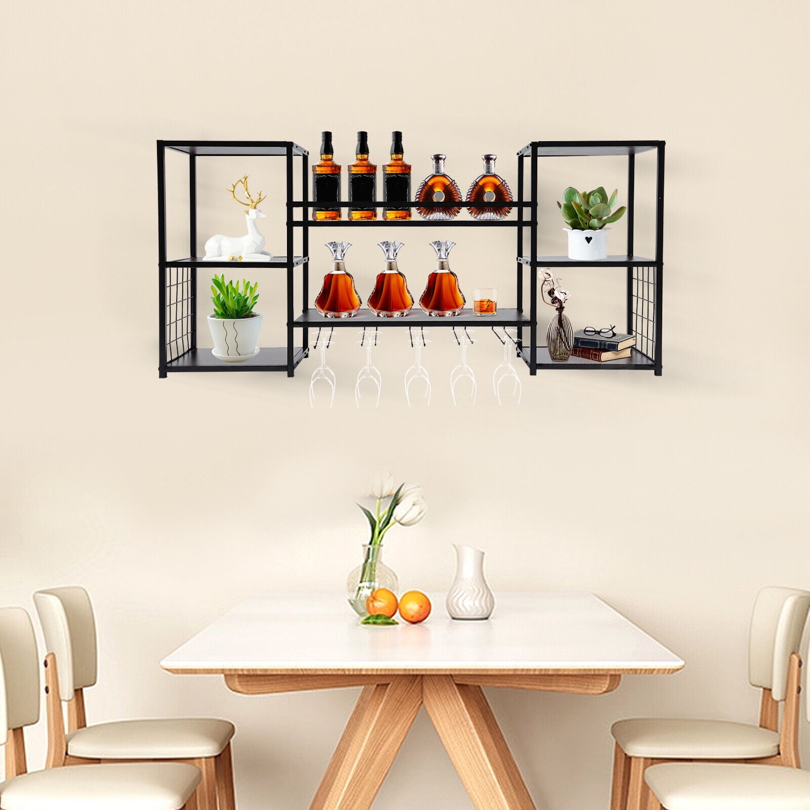 Denest Wine Rack Wall-Mount Wine Glass Holder Bar Hanging Goblet ...