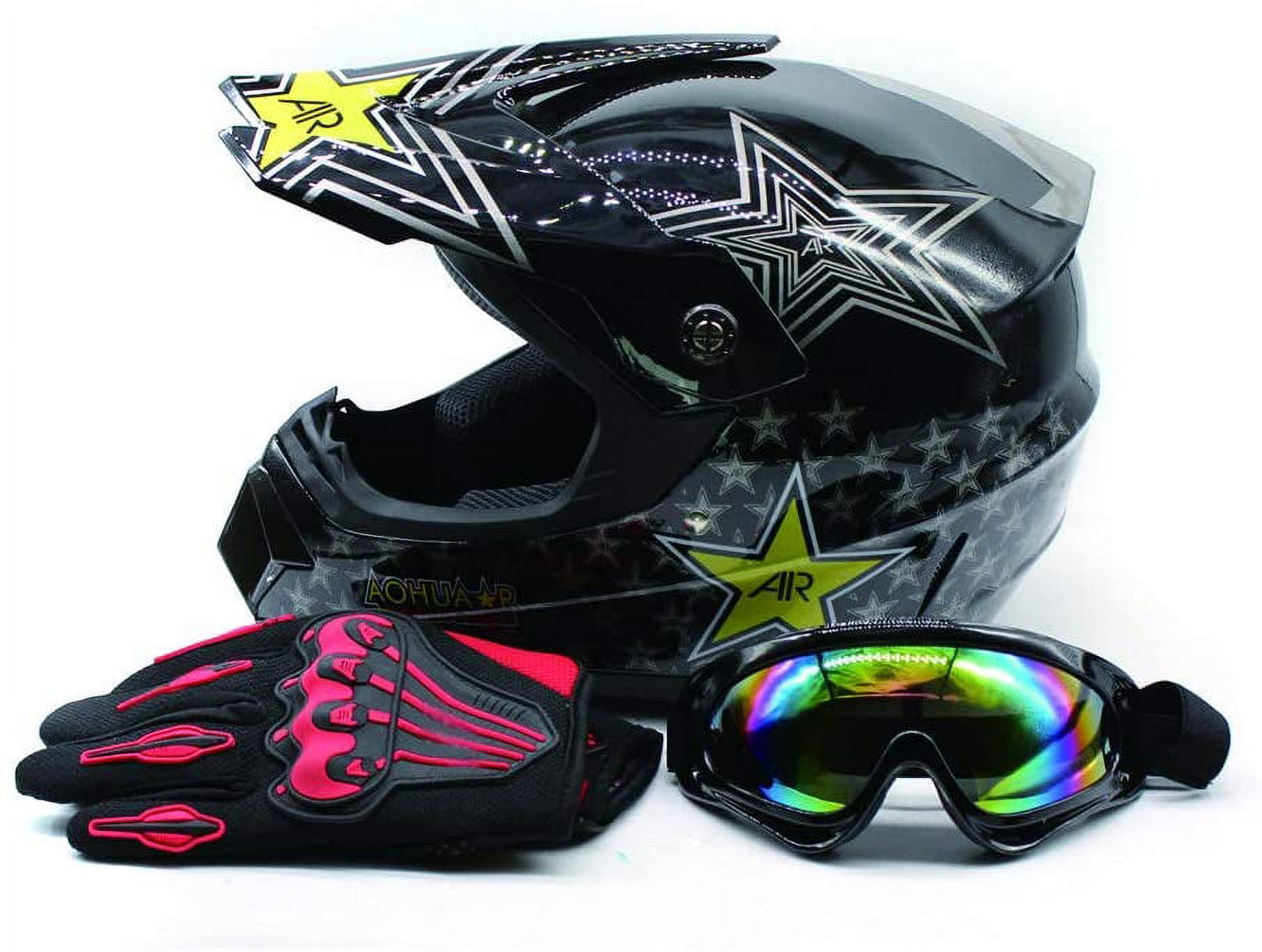 Denest Youth Kids Motocross Helmets Black Color M Size off Road Helmet ...