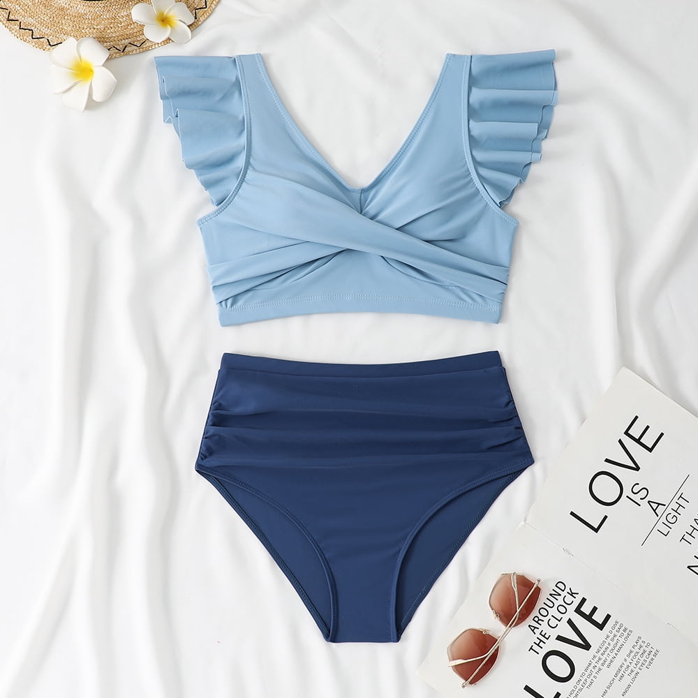 Deng Sexy Ruffle Bikini 2025 Women Two-piece Swimsuit Female Swimwear ...