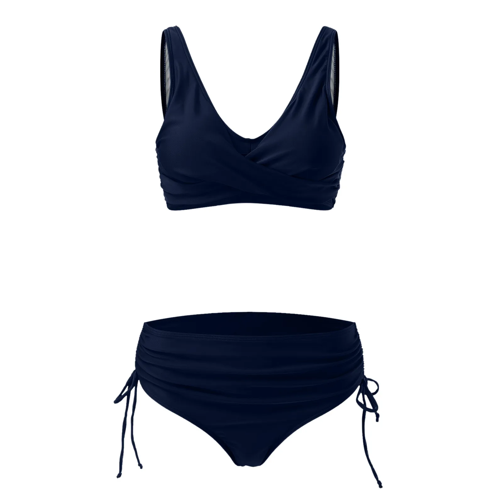 Deng Swimwear 2024 Women Sexy Push Up Two Piece Swimsuits Solid Color ...