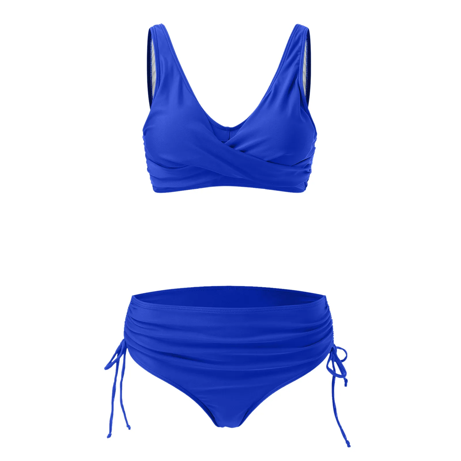 Deng Swimwear 2024 Women Sexy Push Up Two Piece Swimsuits Solid Color ...