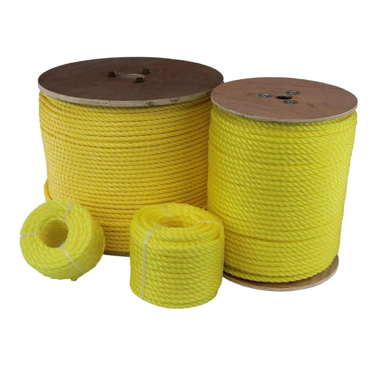 Deng rui 1/4 Inch by 600 Feet Twisted 3-Strand Yellow Polypropylene ...