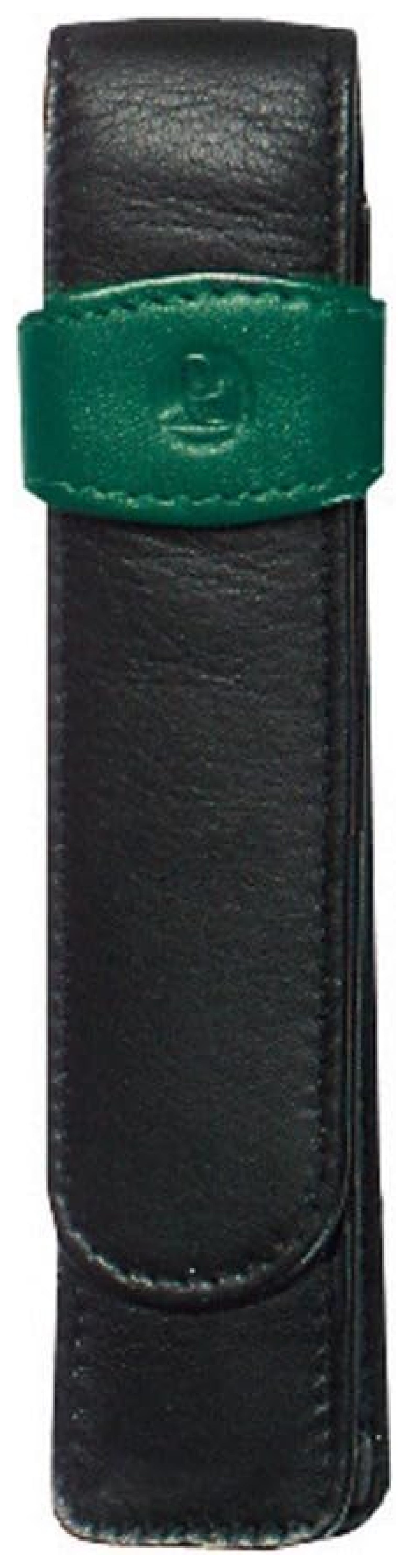 Deng rui 1-Pen Leather Pouch, Black/Green, 1 Each (923524) - Walmart.com