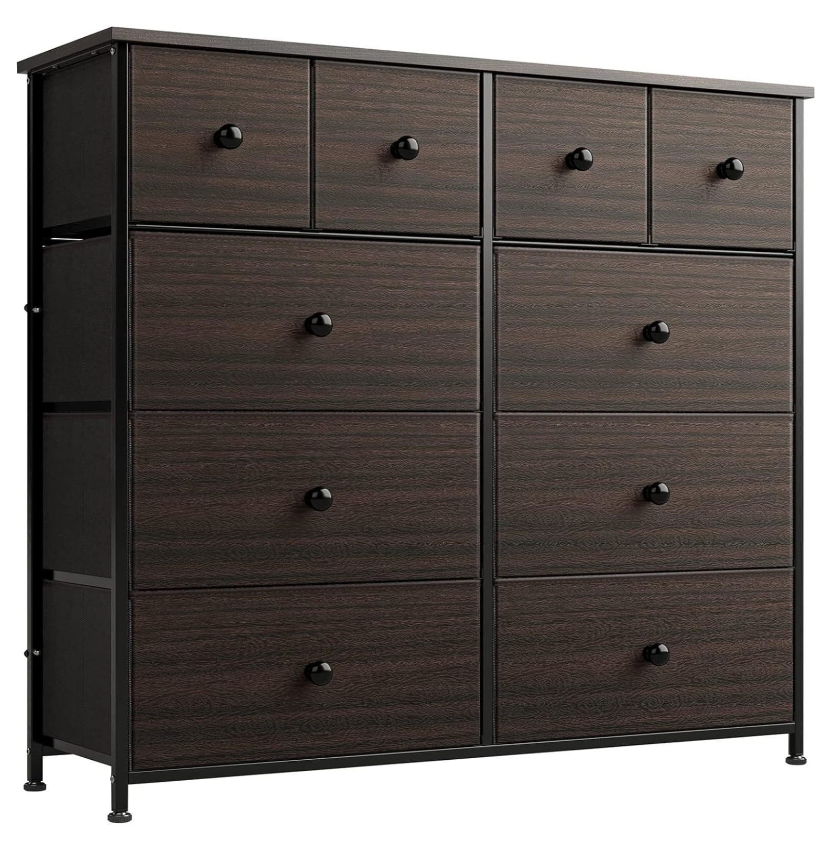 Deng rui 10 Drawer Dresser for Bedroom Faux Leather Chest of Drawers ...