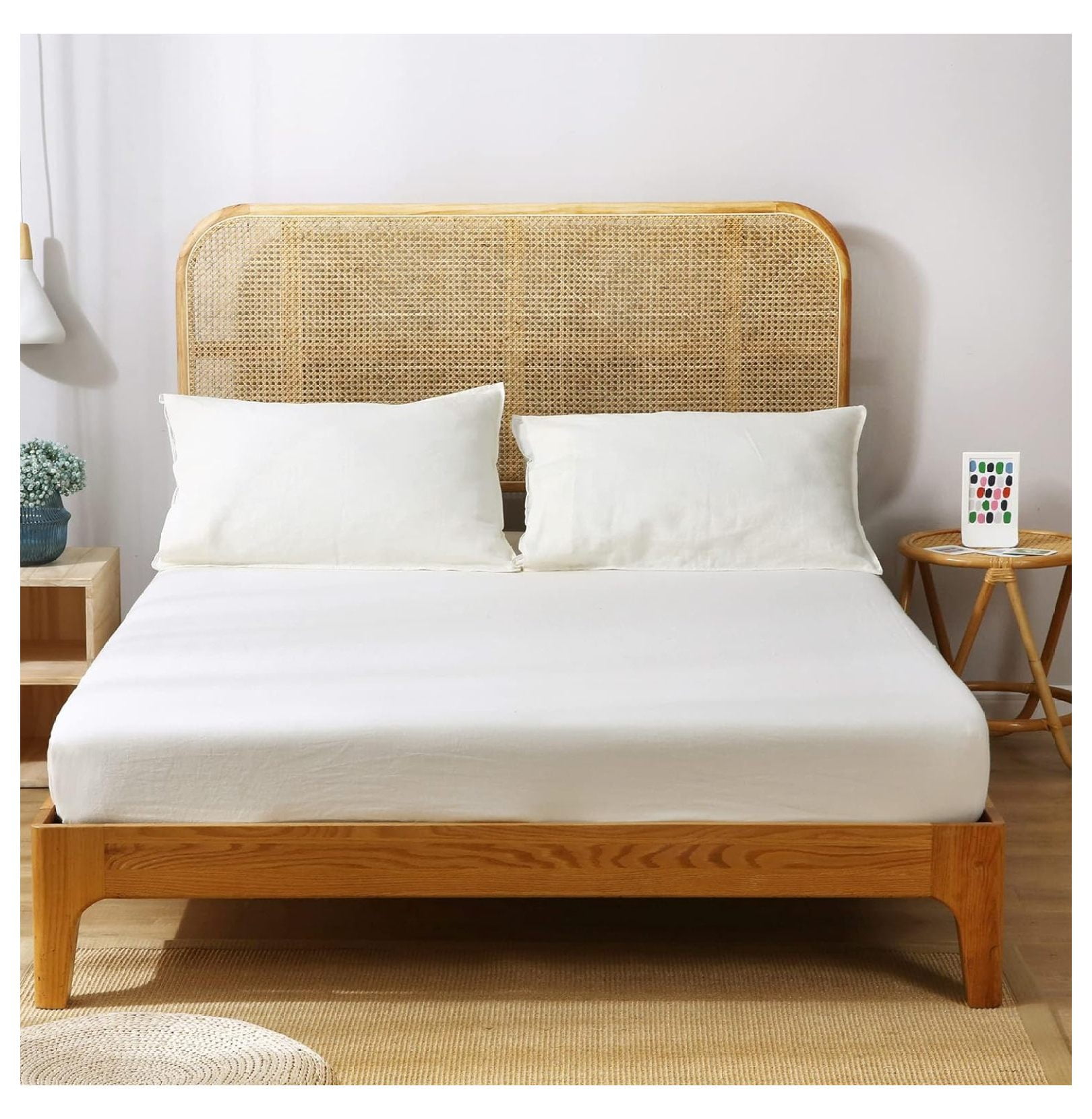 Deng rui 100% Linen Fitted Sheet 60"x80" Mattress Cover 16 inch Deep ...