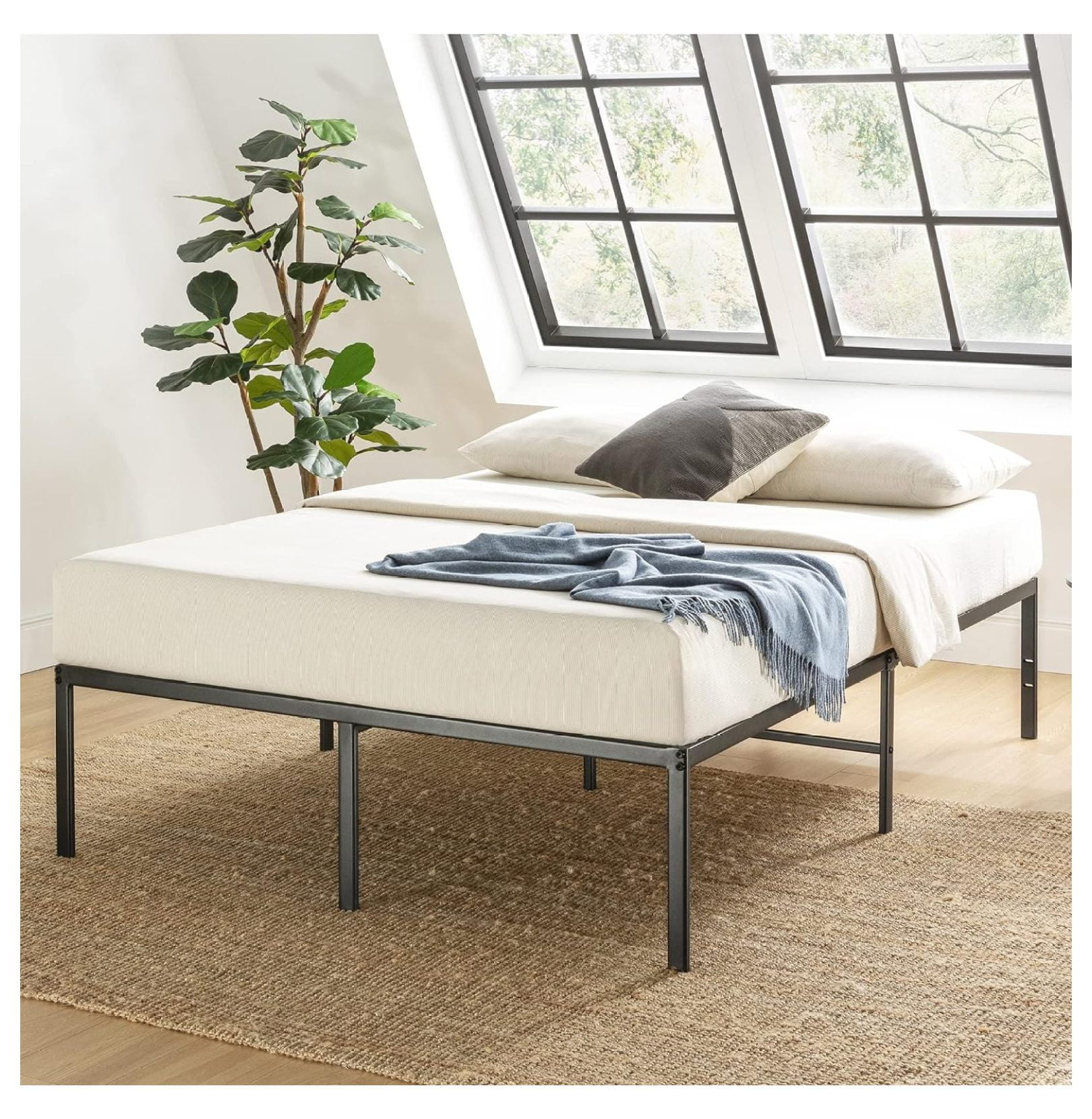 Deng rui 16 Inch Metal Platform Bed Frame, Heavy Duty Steel Slats ...