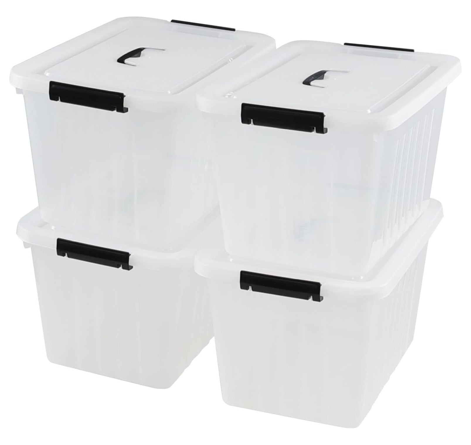 Deng rui 18 L Clear Plastic Storage Box with Handle, 4-Pack - Walmart.com