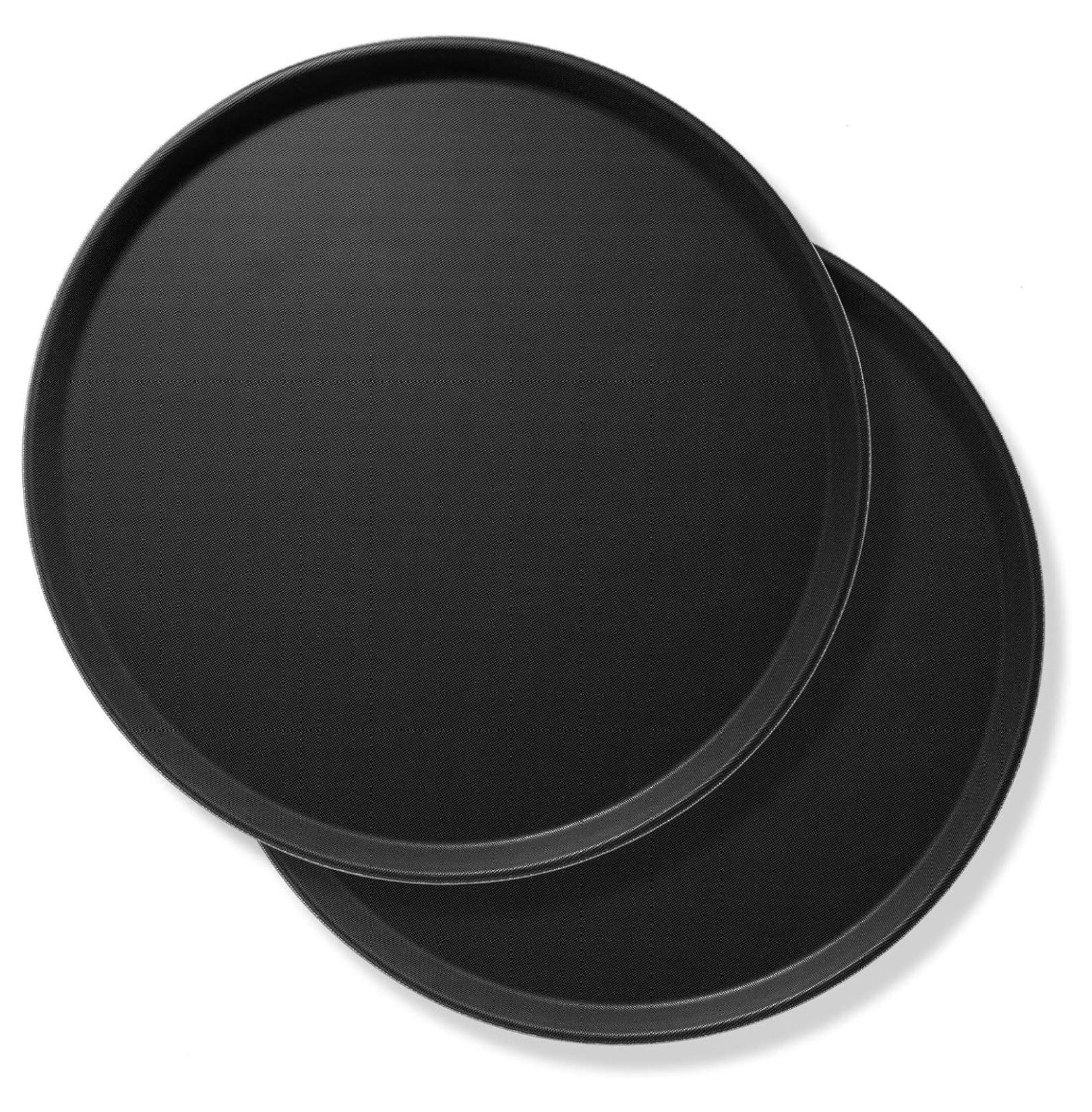 Deng rui 18" Round Restaurant Serving Trays (Set of 2), Black - NSF ...