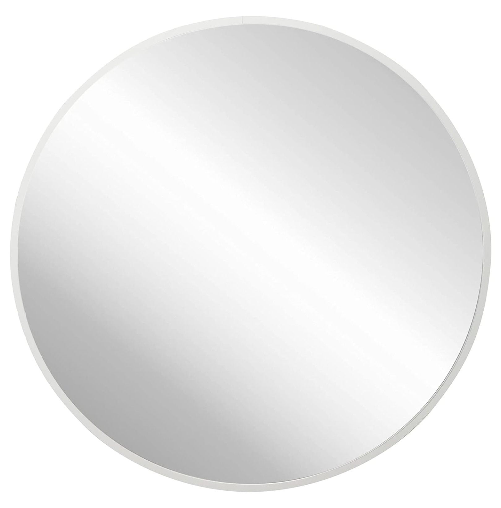 Deng rui 28" Deluxe Contemporary White Circular Aluminum Mirror - Walmart.com