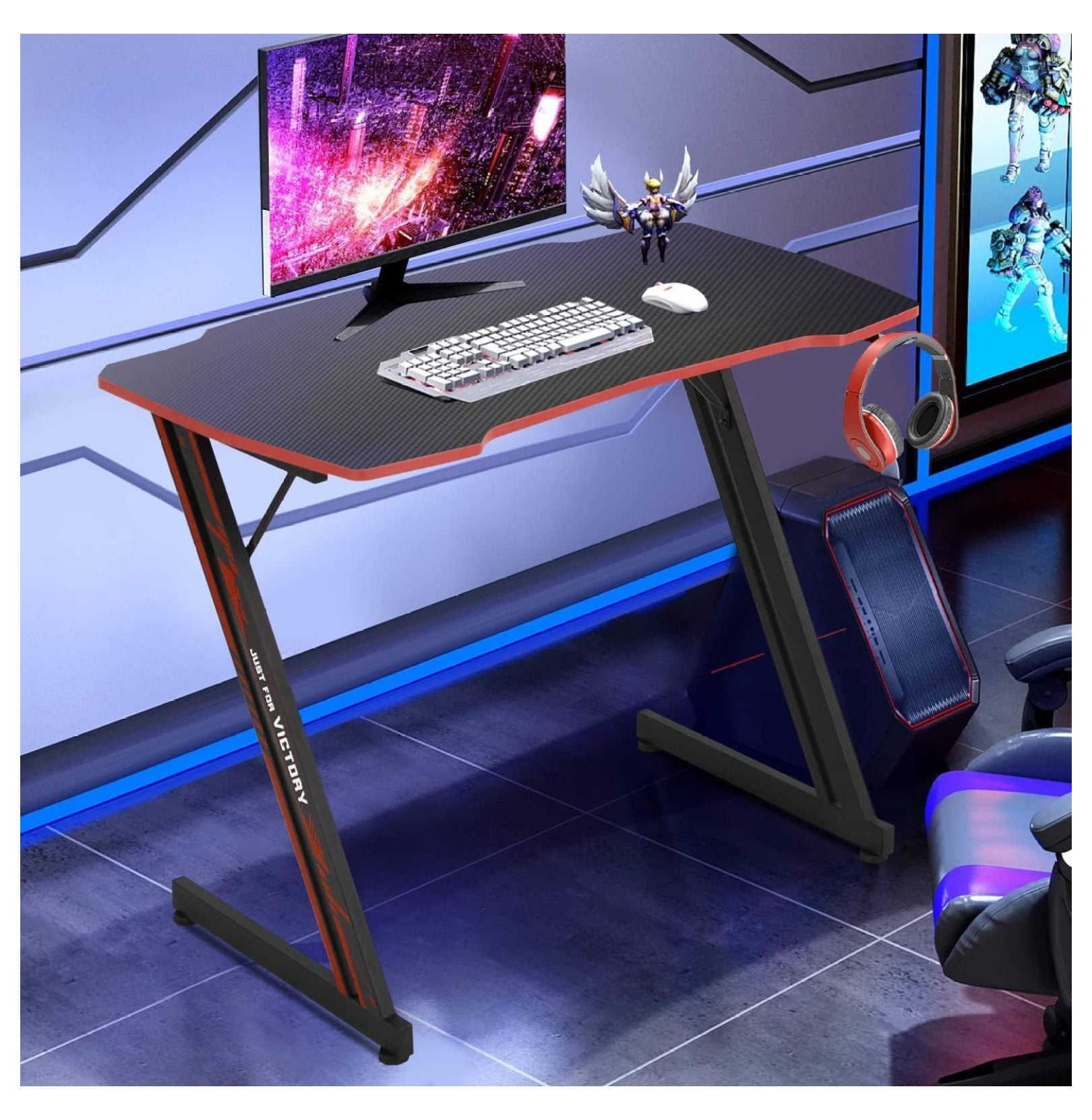 Deng rui 35 inch Gaming Desk Z-Shaped Computer Desk PC Computer Table ...