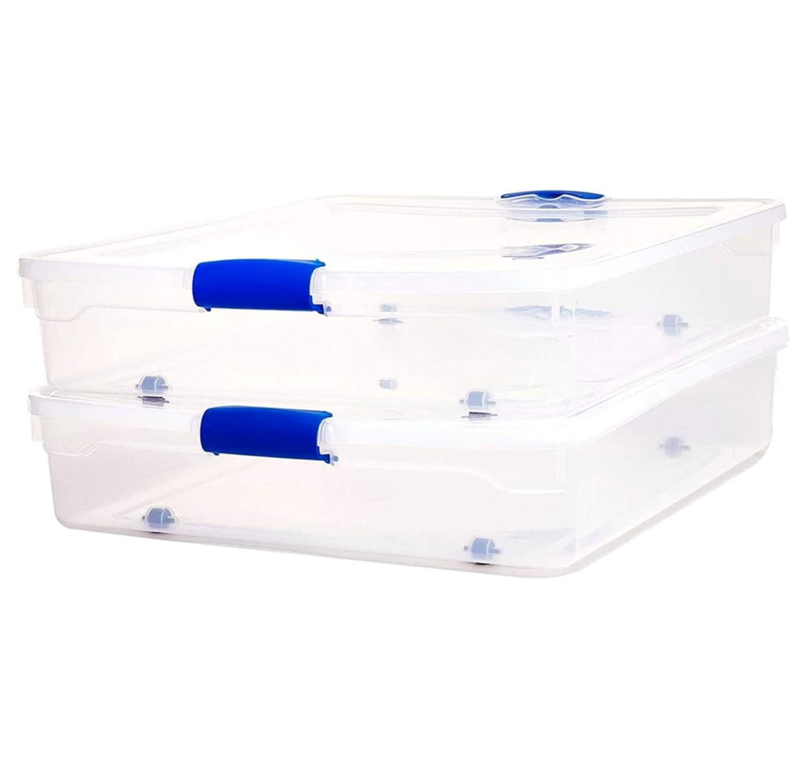 Deng rui 56 Quart Underbed Secure Latching Clear Plastic Storage ...