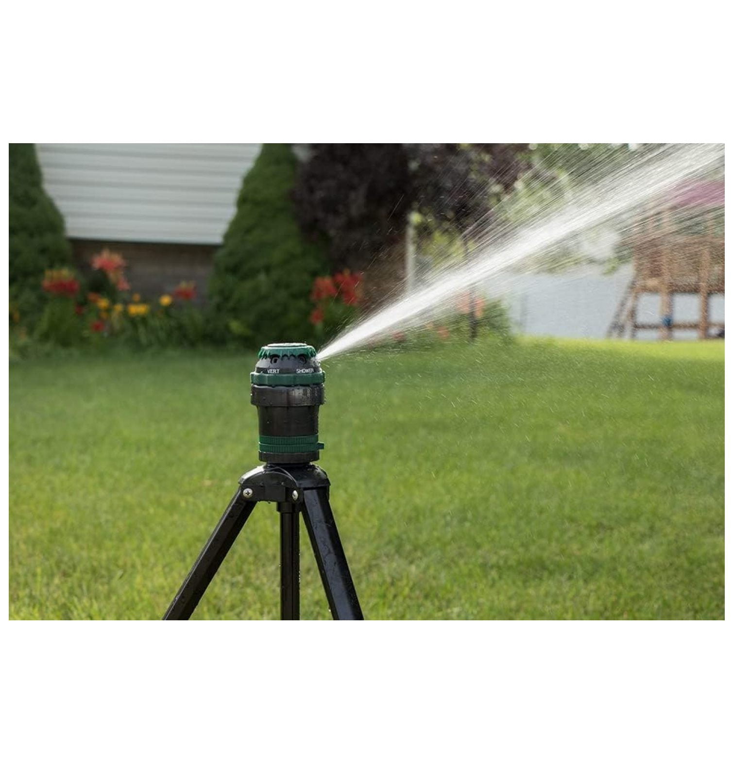 Deng rui 56481 -Six Gear Drive Yard Sprinkler on Tripod, Green Lawn ...
