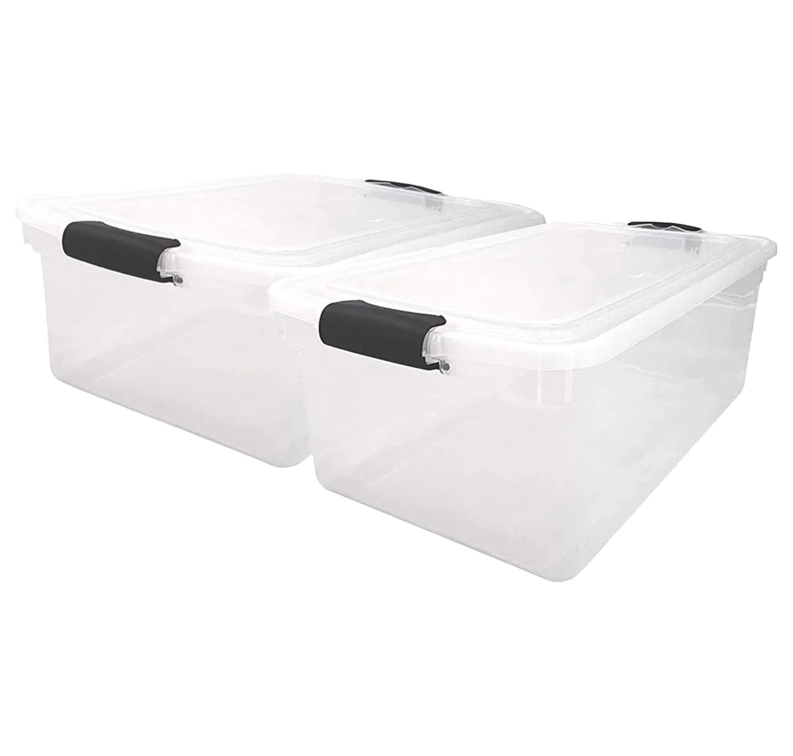 Deng rui 64-Quart Clear Plastic Stackable Storage Bin with Lid ...