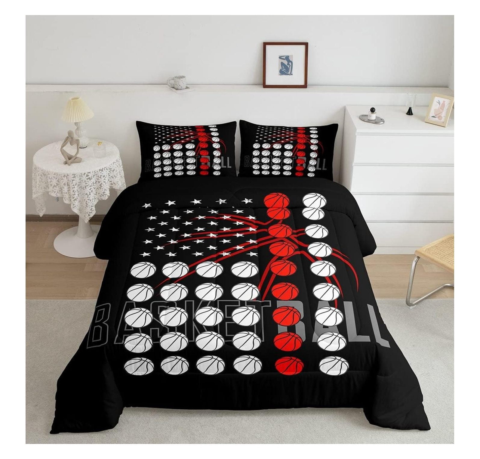 Deng rui American Flag Basketball Comforter Set Boys Cool Games Bedding ...