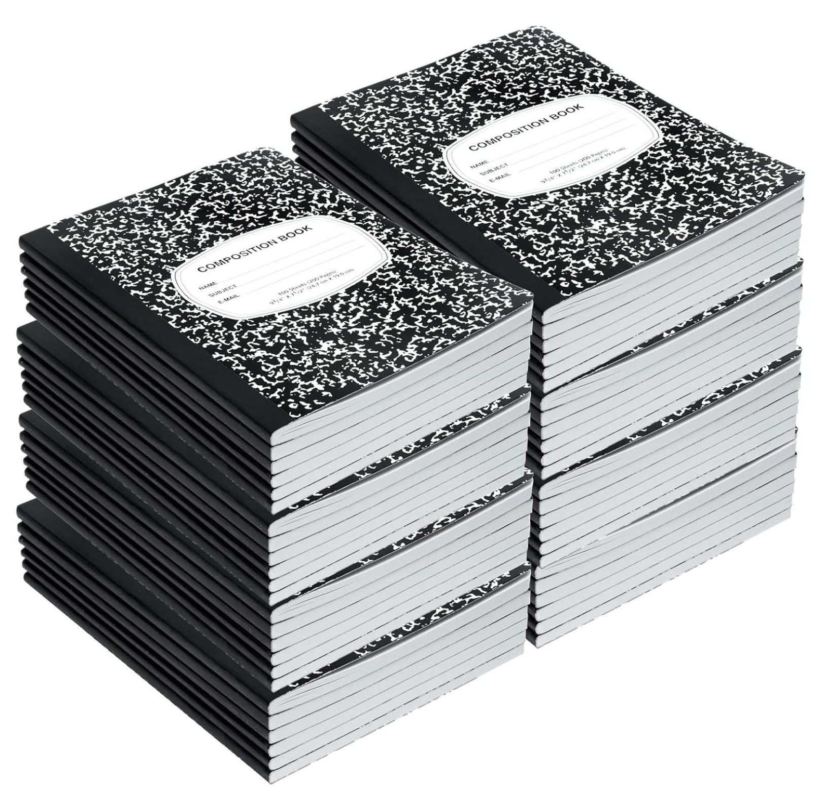 Deng rui Black Marble Composition Notebook, 100 Sheet, (( Pack) Wide ...