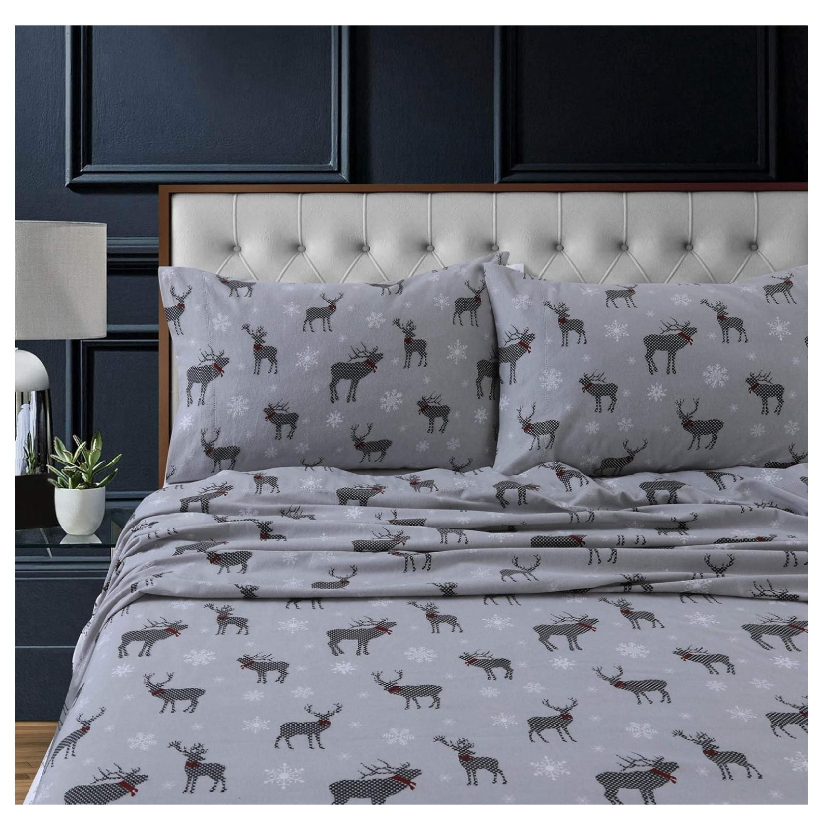 Deng rui CHBUCSHEETTWGR Deep Pocket Sheet Set, , Checkered - Walmart.com